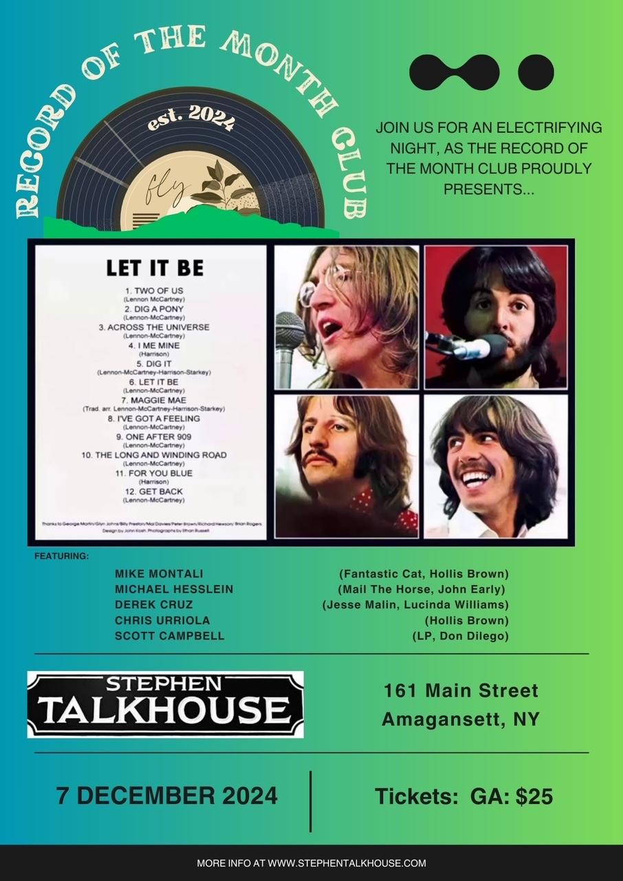 Record Of The Month Club Tickets at The Stephen Talkhouse in Amagansett ...