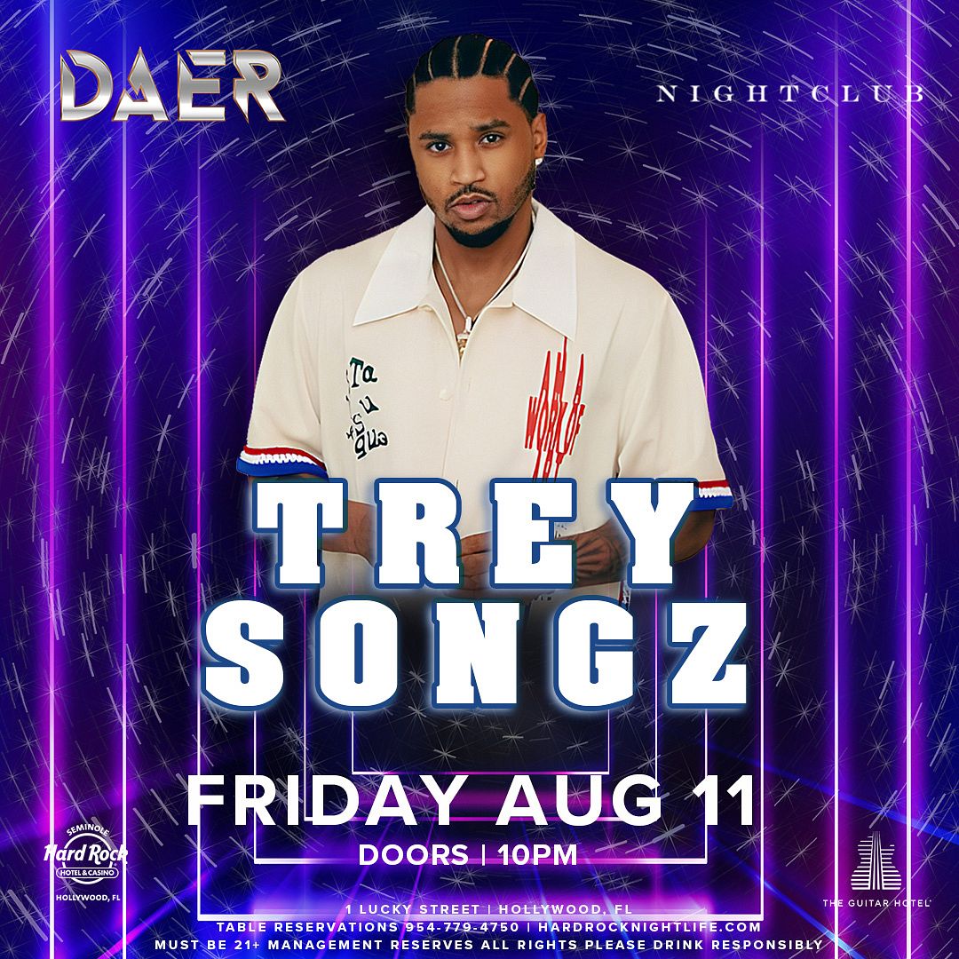 Trey Songz | DAER Nightclub - Hard Rock Holly Tickets at DAER Nightclub ...
