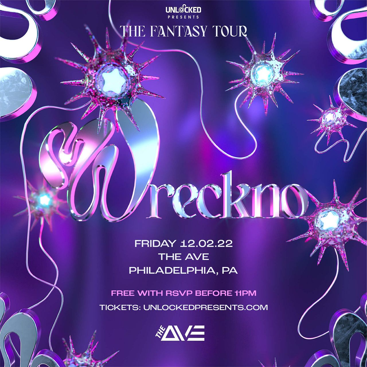 Wreckno Tickets at The Ave Live in Philadelphia by Unlocked Presents | Tixr