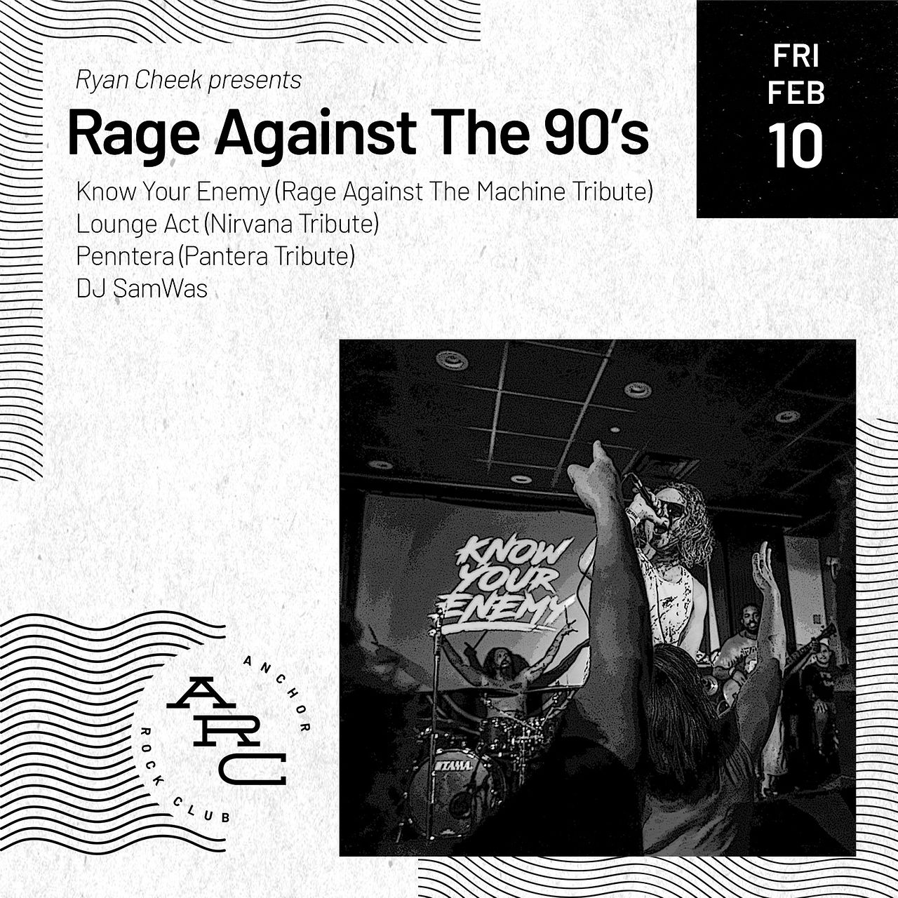 Rage Against The 90's Tickets at Anchor Rock Club in Atlantic City by ...