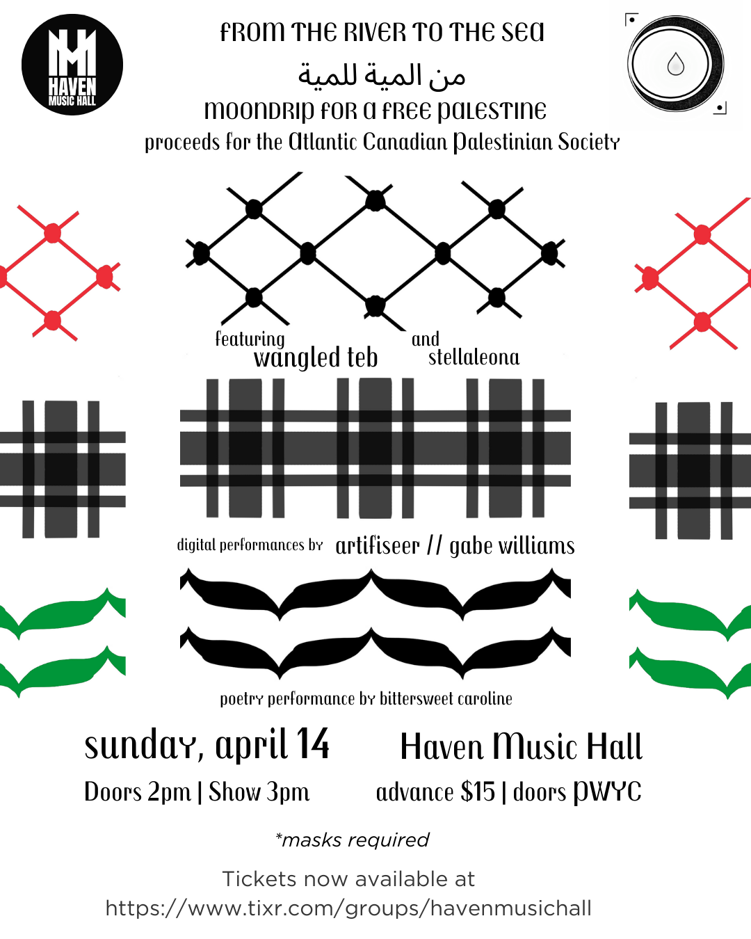 Moondrip Collective for a Free Palestine Tickets at Haven Music Hall in Saint John by Haven ...
