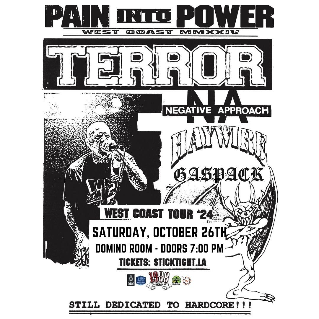 Terror w/ Negative Approach, Haywire, and Gaspack Tickets at Midtown ...