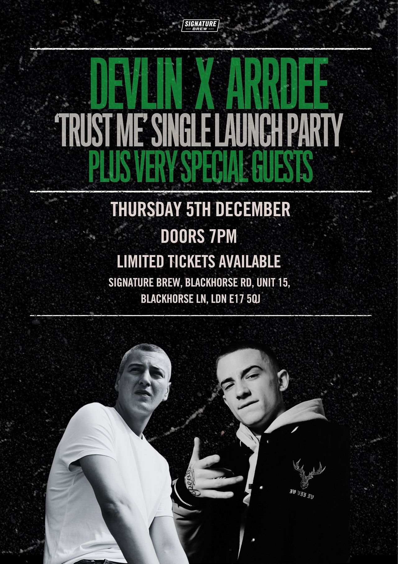 Devlin x ArrDee Presents.... Tickets at Signature Brew Blackhorse Road ...