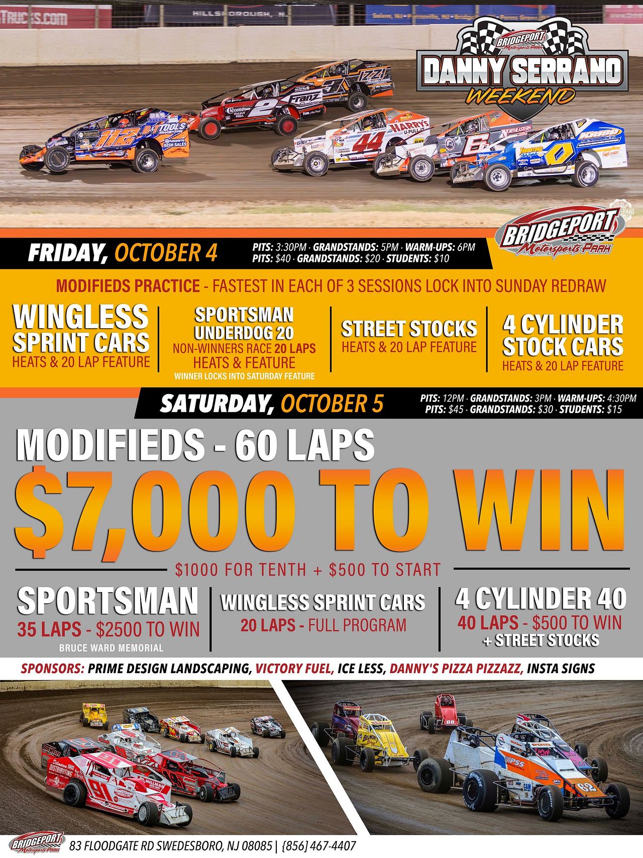 DANNY SERRANO WEEKEND - SATURDAY Tickets at Bridgeport Motorsports Park ...