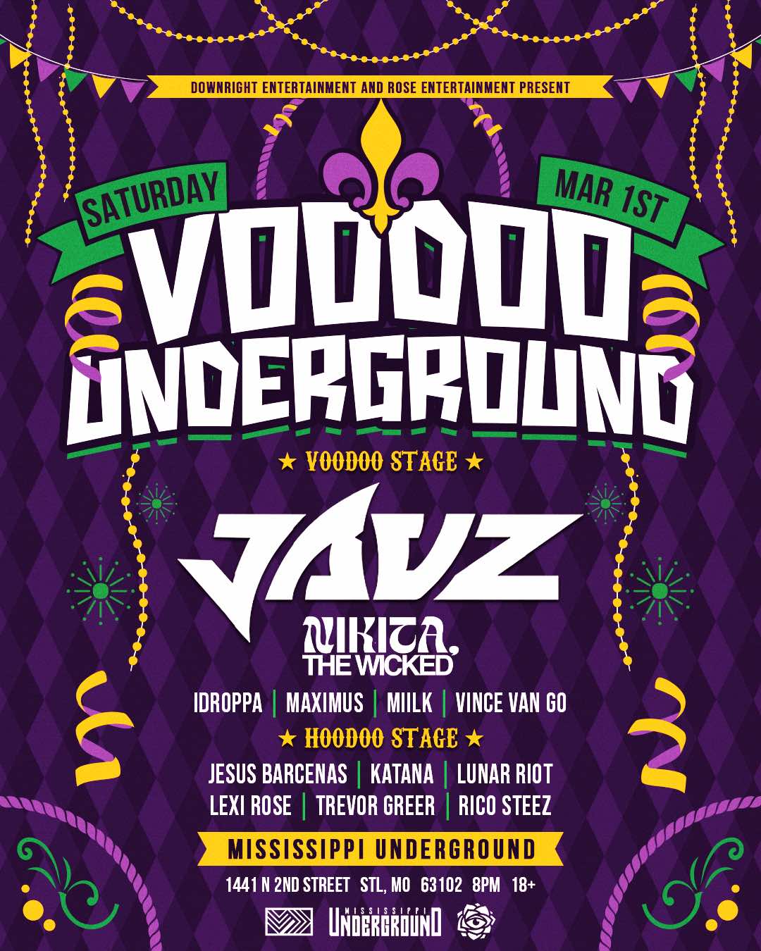 Voodoo Underground w/ Jauz Tickets at Mississippi Underground in St ...