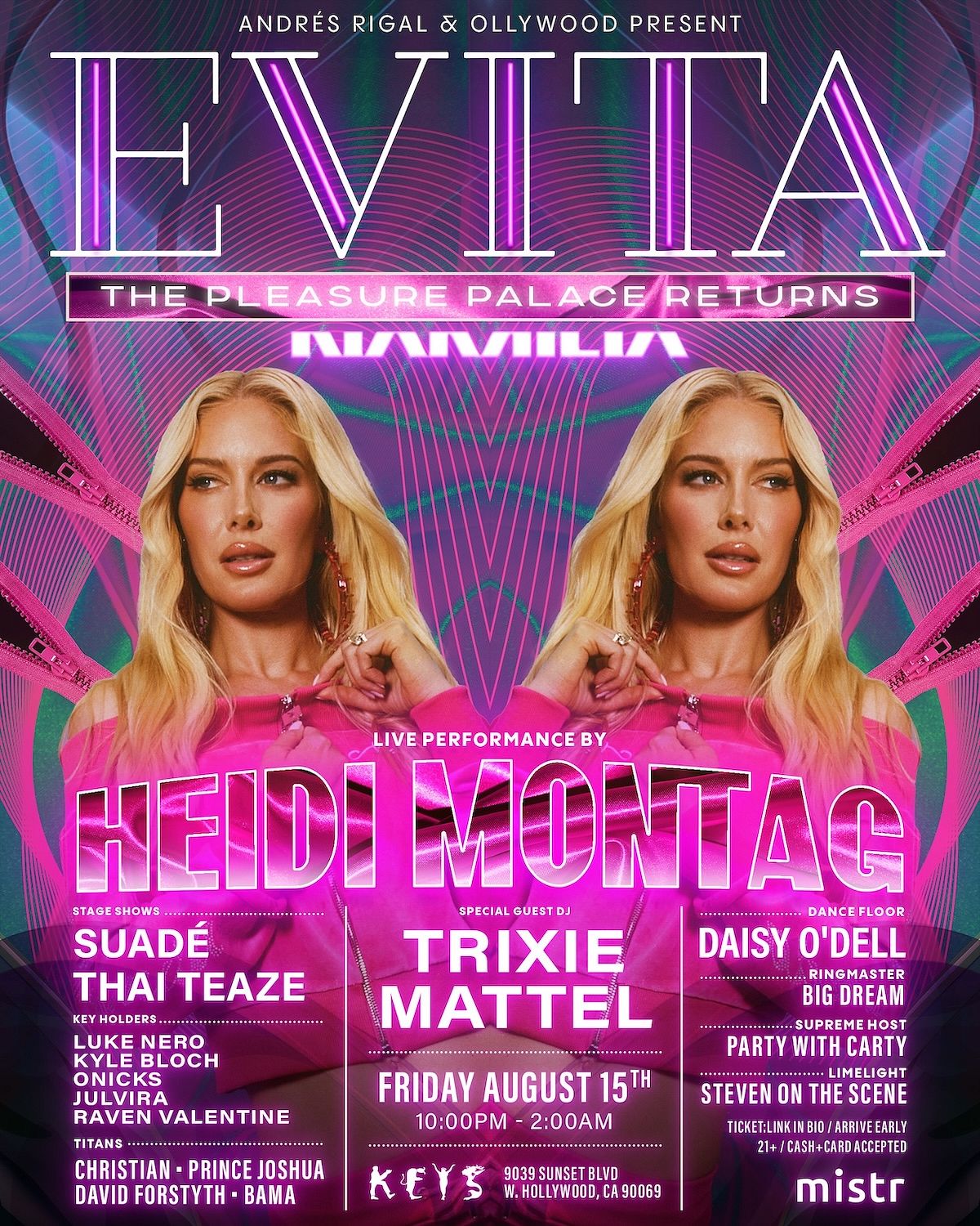 EVITA x NAMILIA Present Pleasure Palace at KEYS LA Tickets at Keys in ...