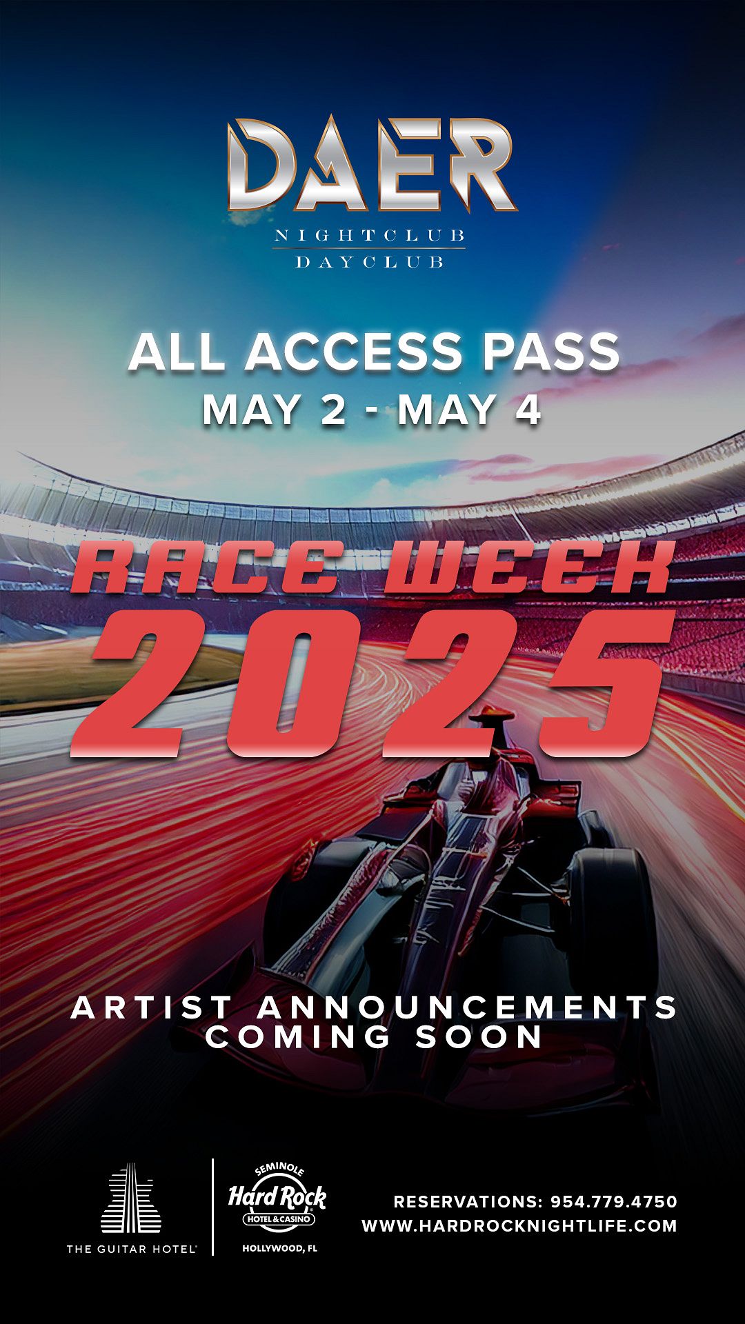 RACE WEEK 2025 ALL ACCESS PASS Tickets at DAER Dayclub South Florida in ...