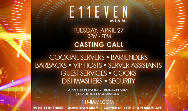 Open Casting Call Tickets at E11EVEN Miami in Miami by 11 Miami | Tixr Open Casting Call Tickets at E11EVEN Miami in Miami by 11 Miami | Tixr