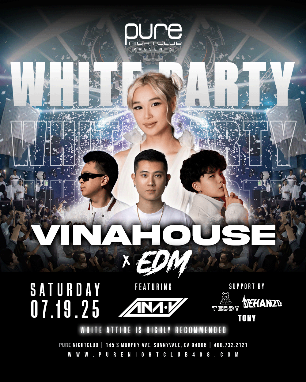 Vina House x EDM - White Party Tickets at Pure Nightclub in Sunnyvale ...