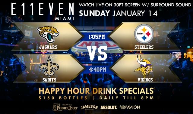 NFL Playoffs Happy Hour Tickets at E11EVEN Miami in Miami by 11 Miami ...