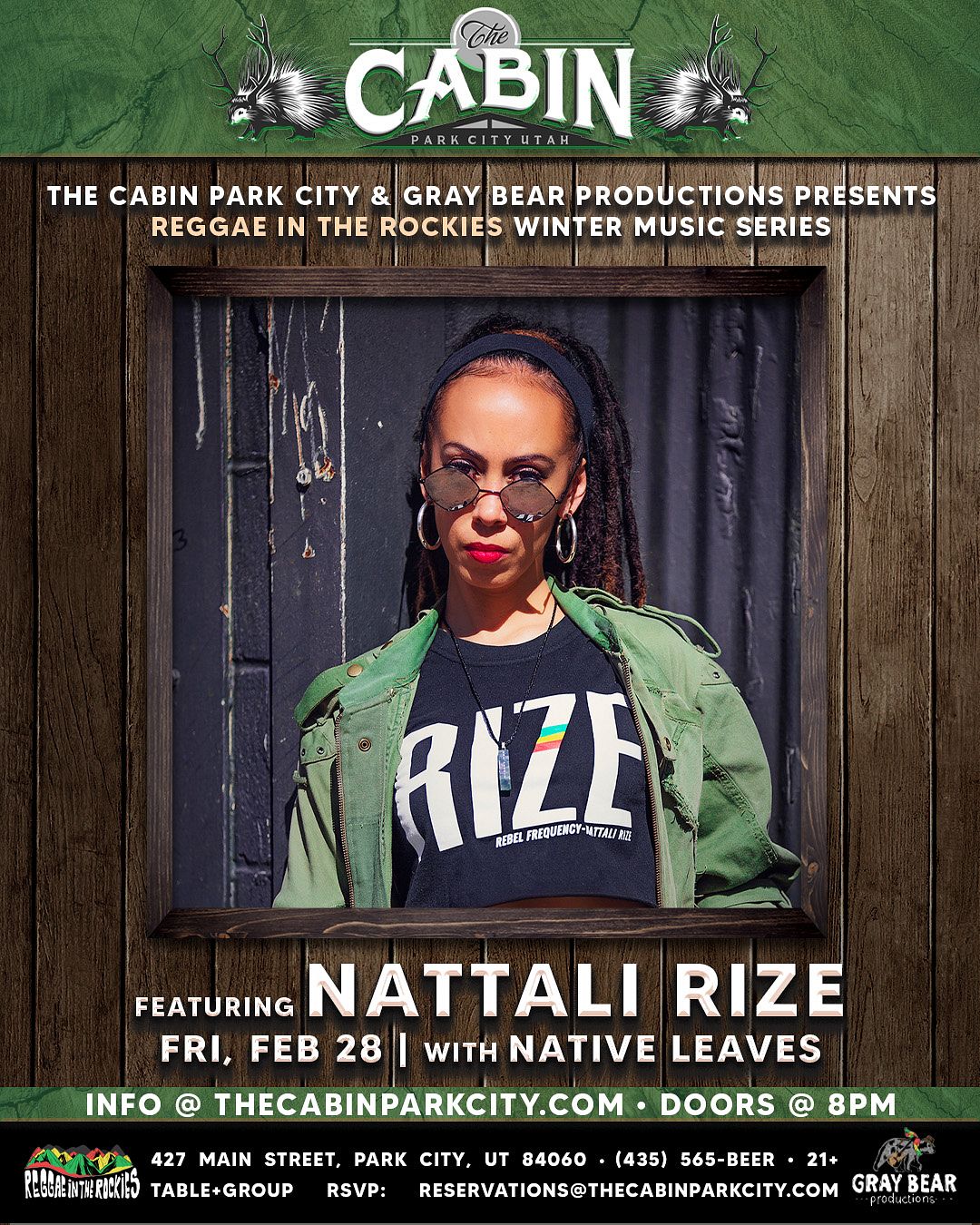 Nattali Rize Tickets at The Cabin in Park City by The Cabin Park City ...