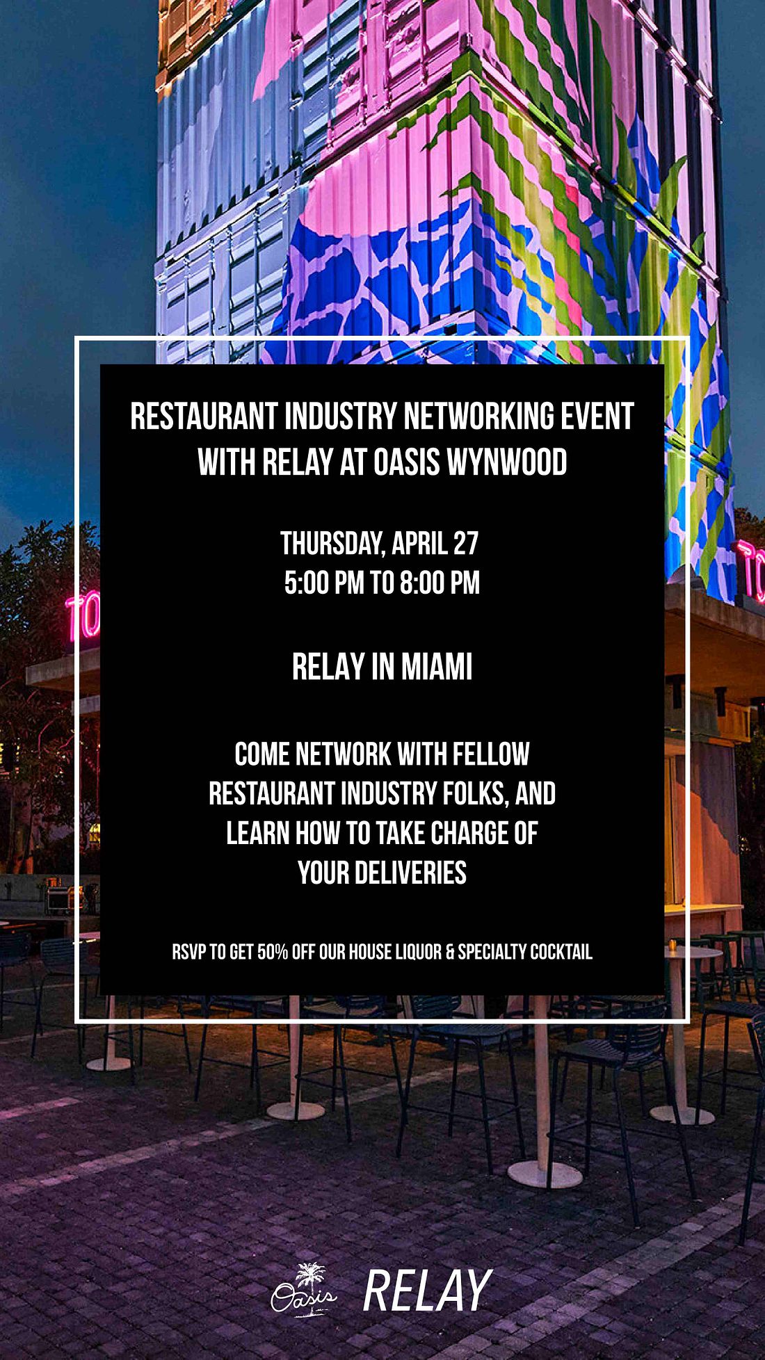 Restaurant Industry Networking Tickets at Oasis Wynwood in Miami by ...