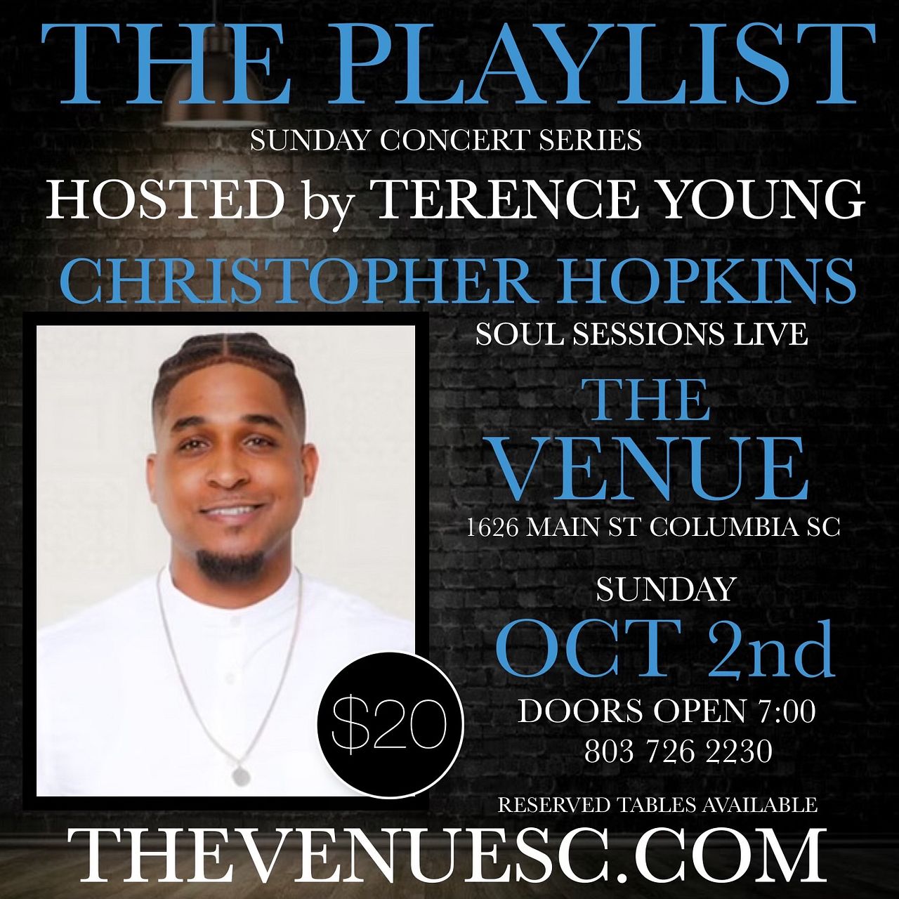 Christopher Hopkins Tickets at The Venue @ Main Course in Columbia by ...