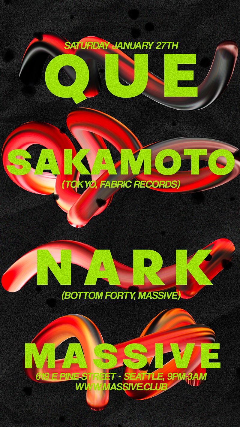 Que Sakamoto (Tokyo) Tickets at Massive in Seattle by Massive Club | Tixr