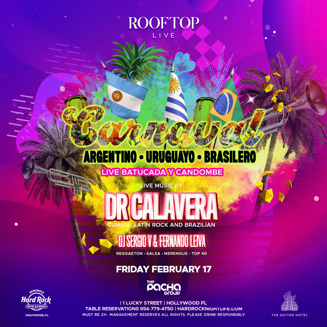 CARNAVAL PARTY | Rooftop Live - Hard Rock Holly Tickets at Rooftop Live ...