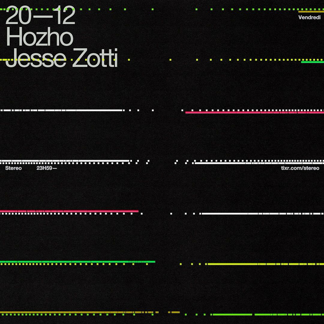 HOZHO | JESSE ZOTTI Tickets at Stereo in Montréal by Stereo | Tixr