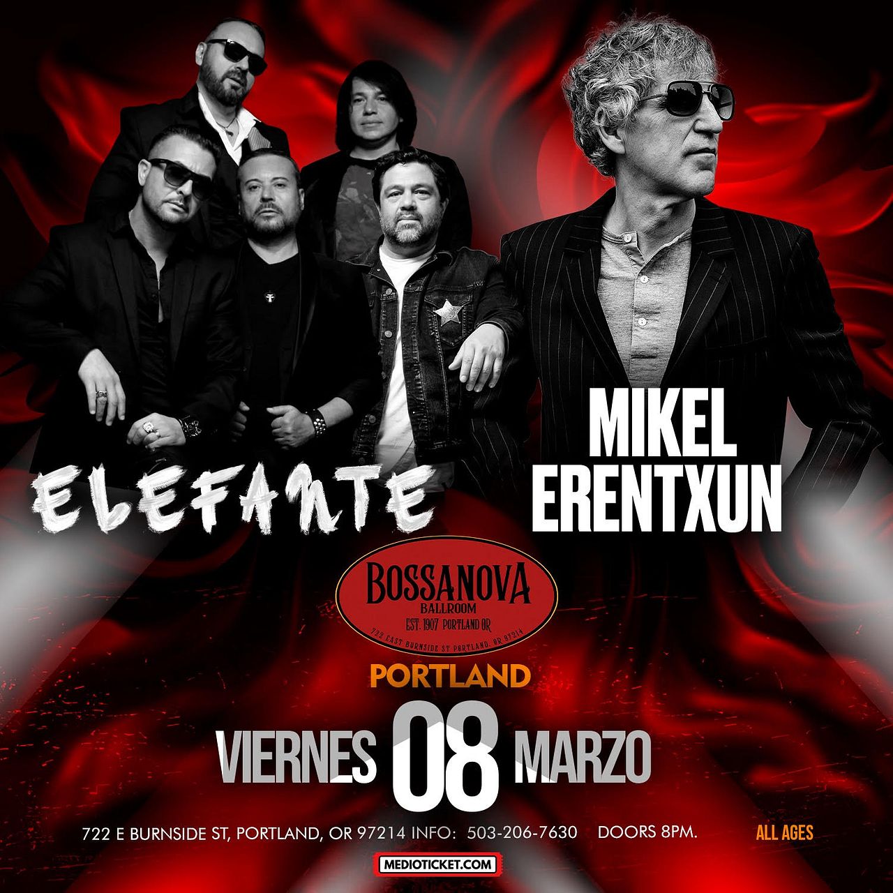 Elefante & Mikel Erentxun Tickets at Bossanova Ballroom in Portland by ...