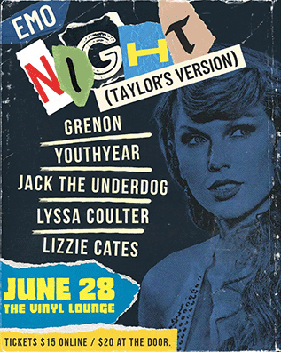 Taylor Swift Emo Night Tickets at The Vinyl Lounge in Nashville by The ...