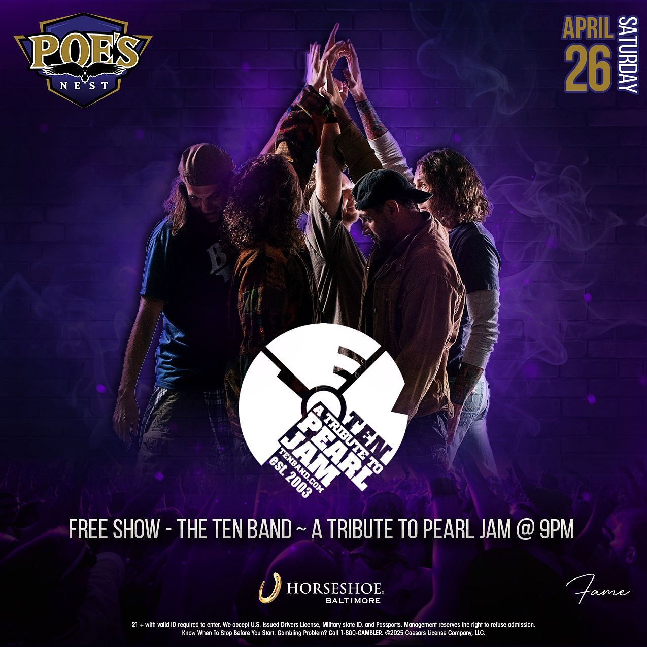 THE TEN BAND a Tribute to PEARL JAM at Poe's Nest Tickets at Poe's Nest ...