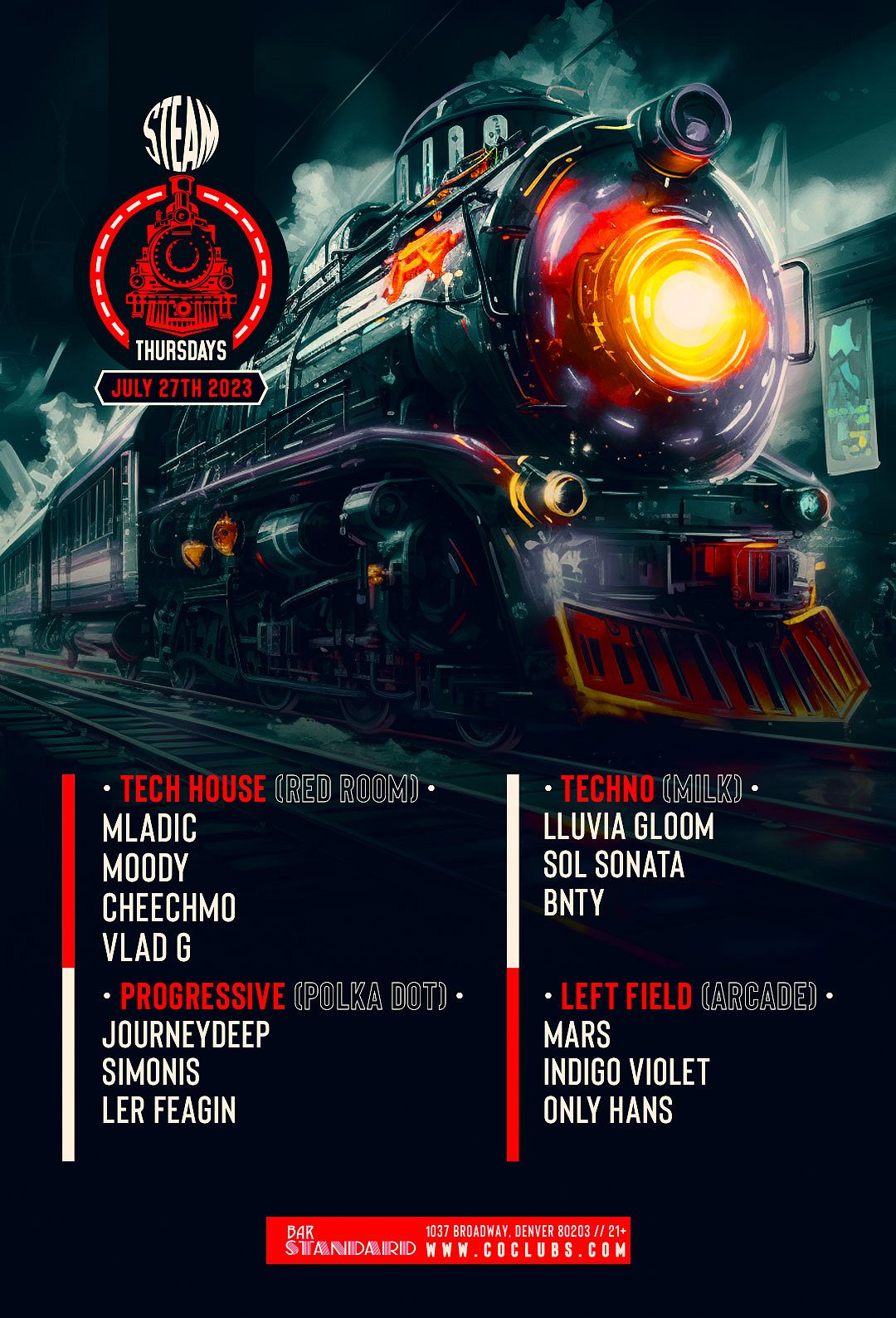 STEAM! - July 27 Tickets at Milk Bar in Denver by Milk | Tixr