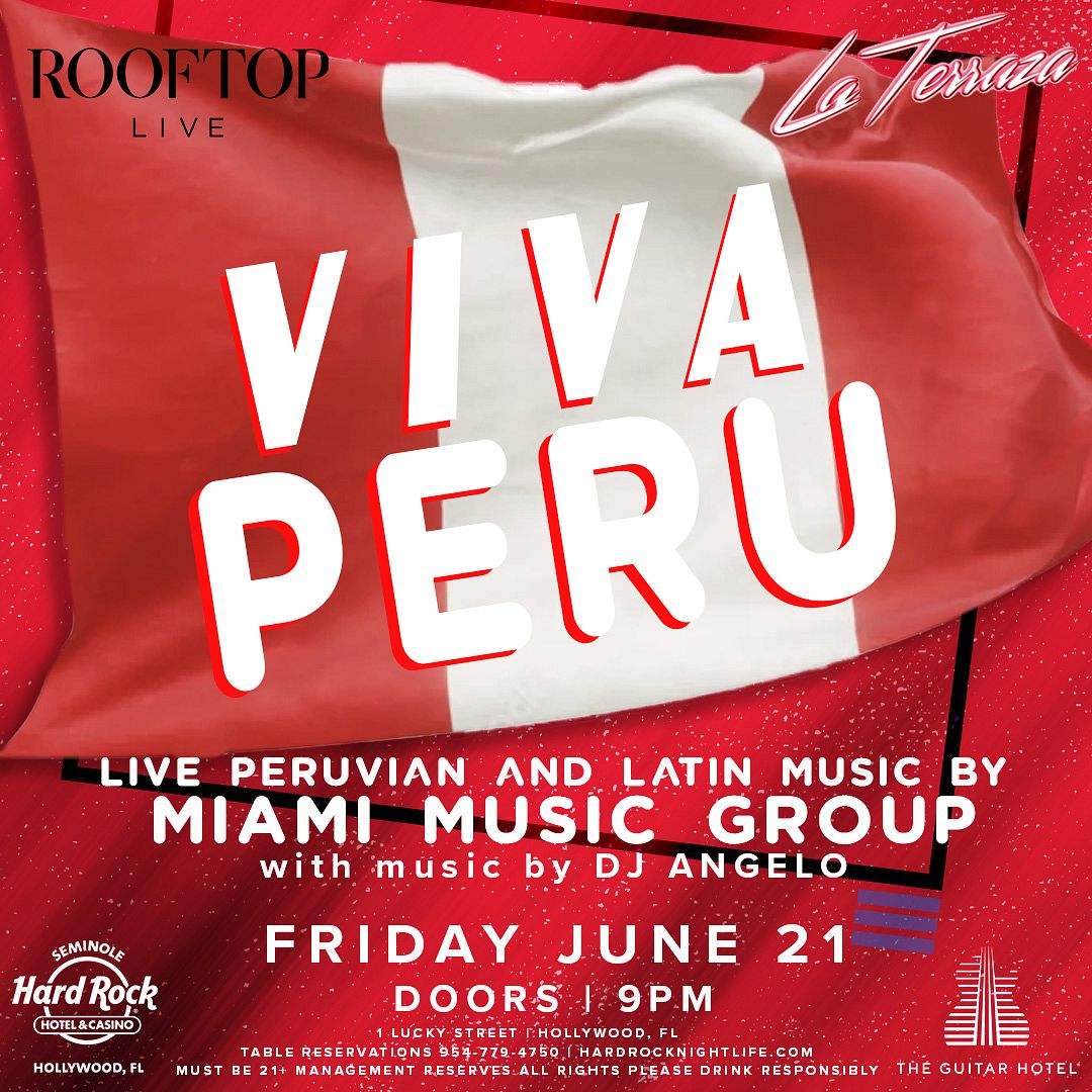 Viva Peru | Rooftop Live - Hard Rock Holly Tickets at Rooftop Live in ...