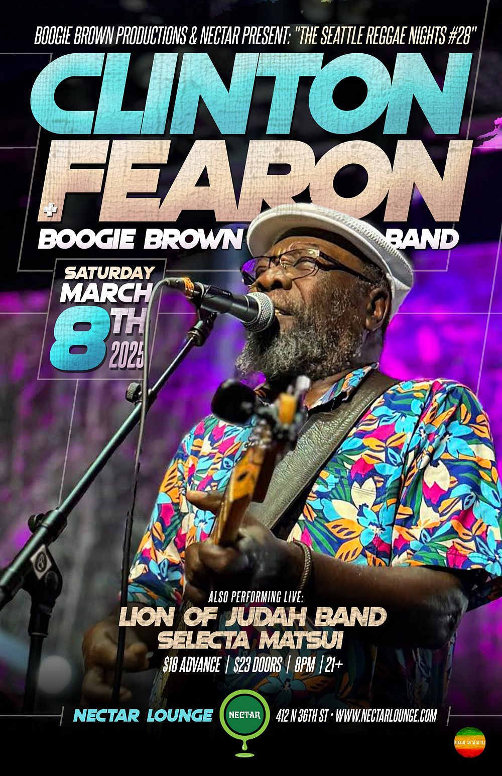 CLINTON FEARON & Boogie Brown Band with Lion of Judah Band and Selecta Matsui Tickets at Nectar ...