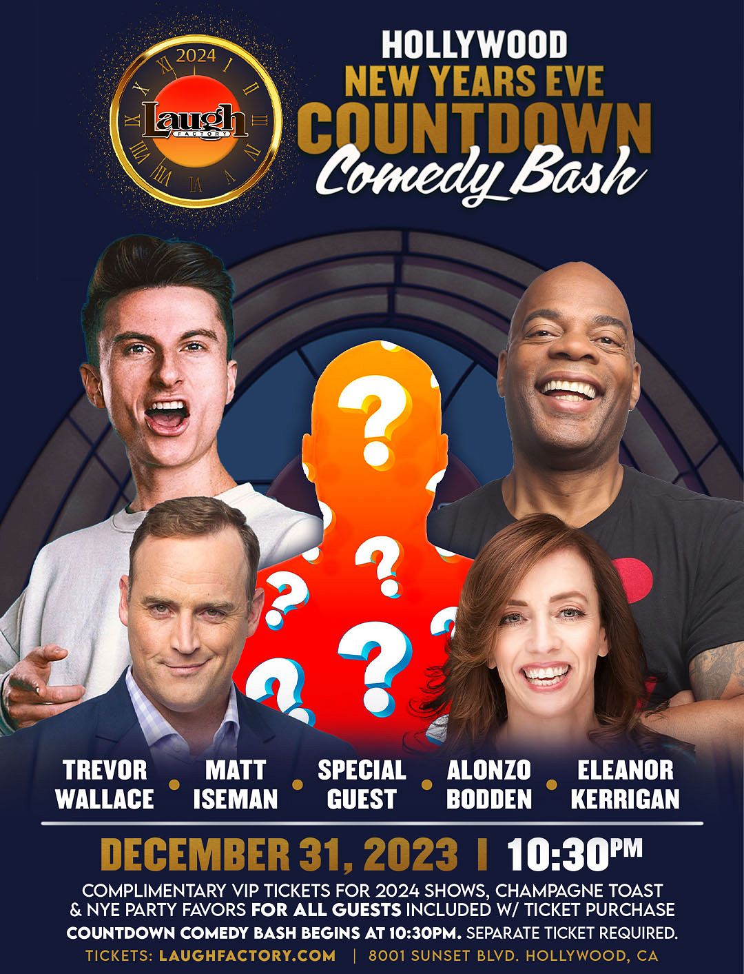 New Years Eve Countdown Comedy Bash Tickets at Laugh Factory Hollywood ...