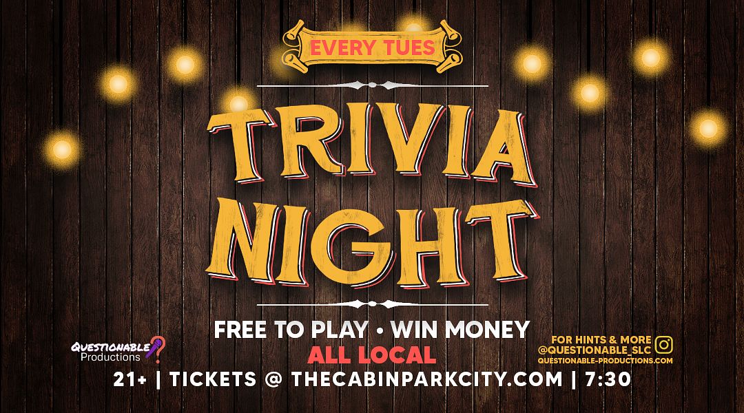 Trivia Night Tickets at The Cabin in Park City by The Cabin Park City ...