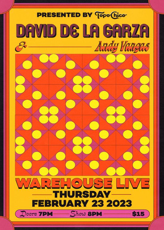 DAVID DE LA GARZA & ANDY VARGAS Tickets at The Studio at Warehouse Live ...