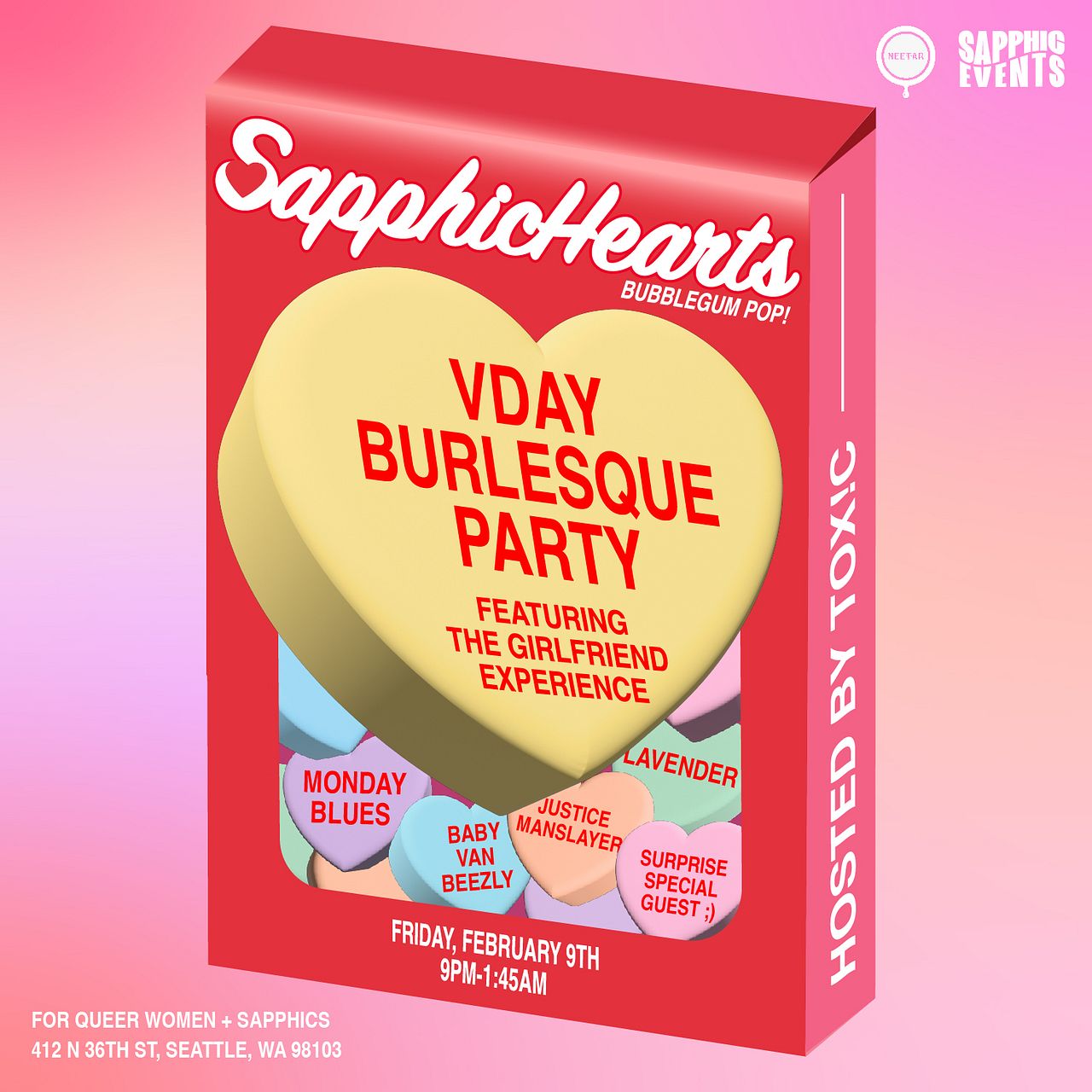 "Sapphic Hearts" Tickets at Nectar Lounge in Seattle by Nectar Lounge | Tixr
