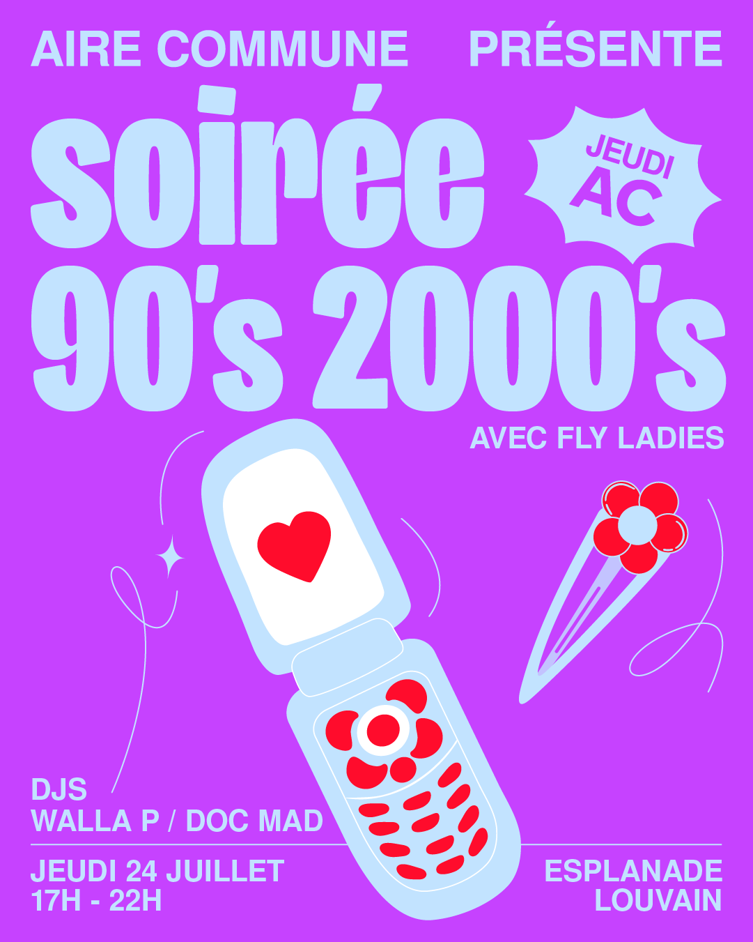 Soirée 90's 2000's avec Fly Ladies Tickets at Esplanade Louvain in Montreal by Aire Commune | Tixr