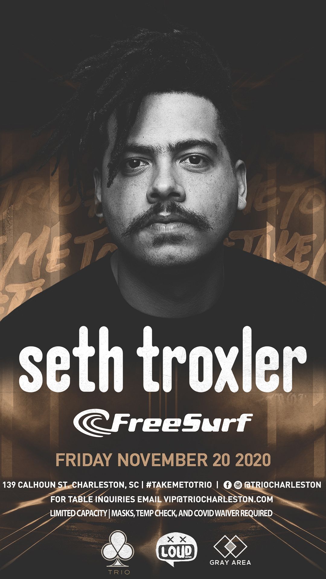 Seth Troxler Tickets at Trio in Charleston by Loud Crowd Charleston | Tixr