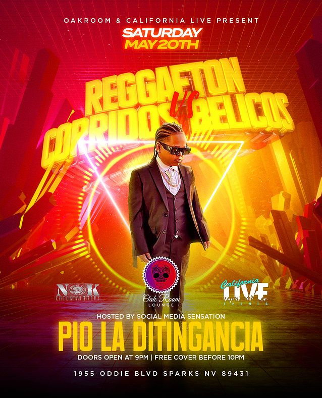 Pio La Ditingancia Tickets at Oak Room Lounge in Sparks by Oakroom ...