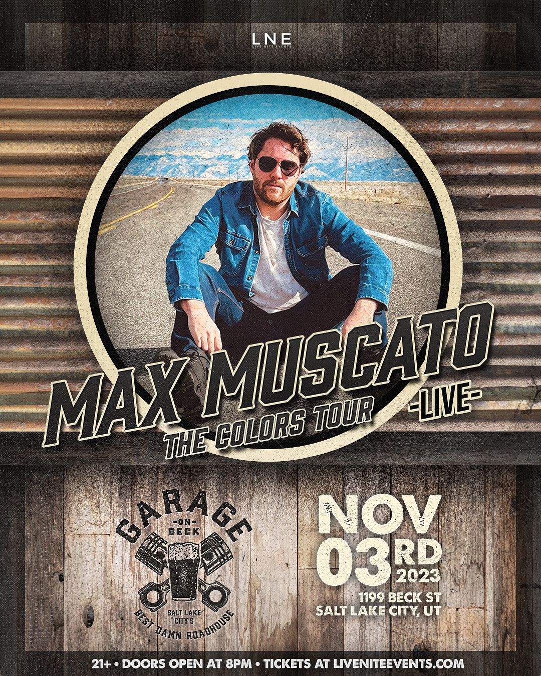 Max Muscato at Garage on Beck Tickets at Garage On Beck in Salt Lake ...
