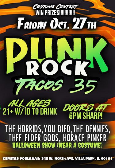 Punk Rock Tacos 35 Tickets at Cemitas Poblanas in Villa Park by Punk ...