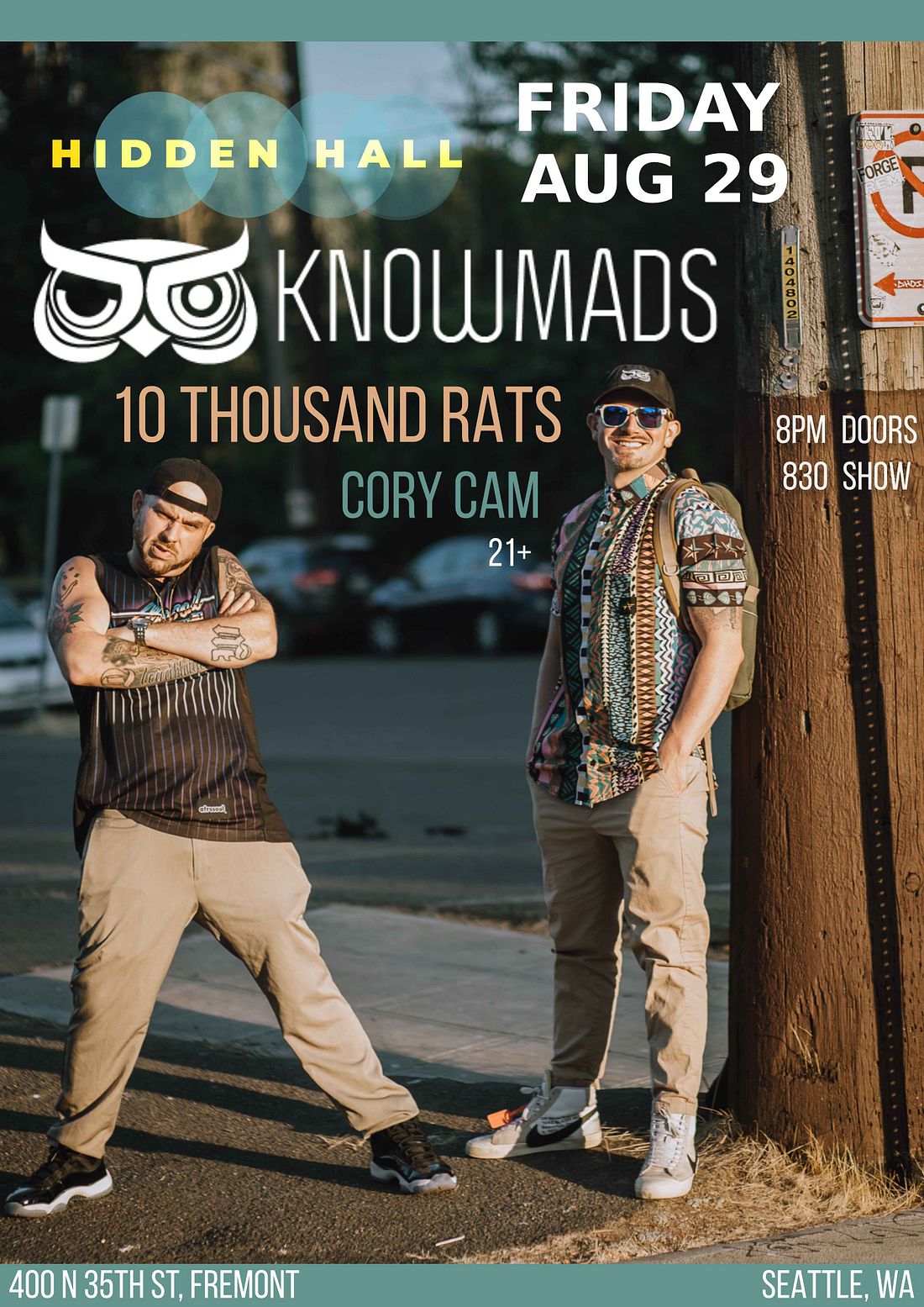 KnowMads w/ 10 Thousand Rats, Cory Cam Tickets at Hidden Hall in ...