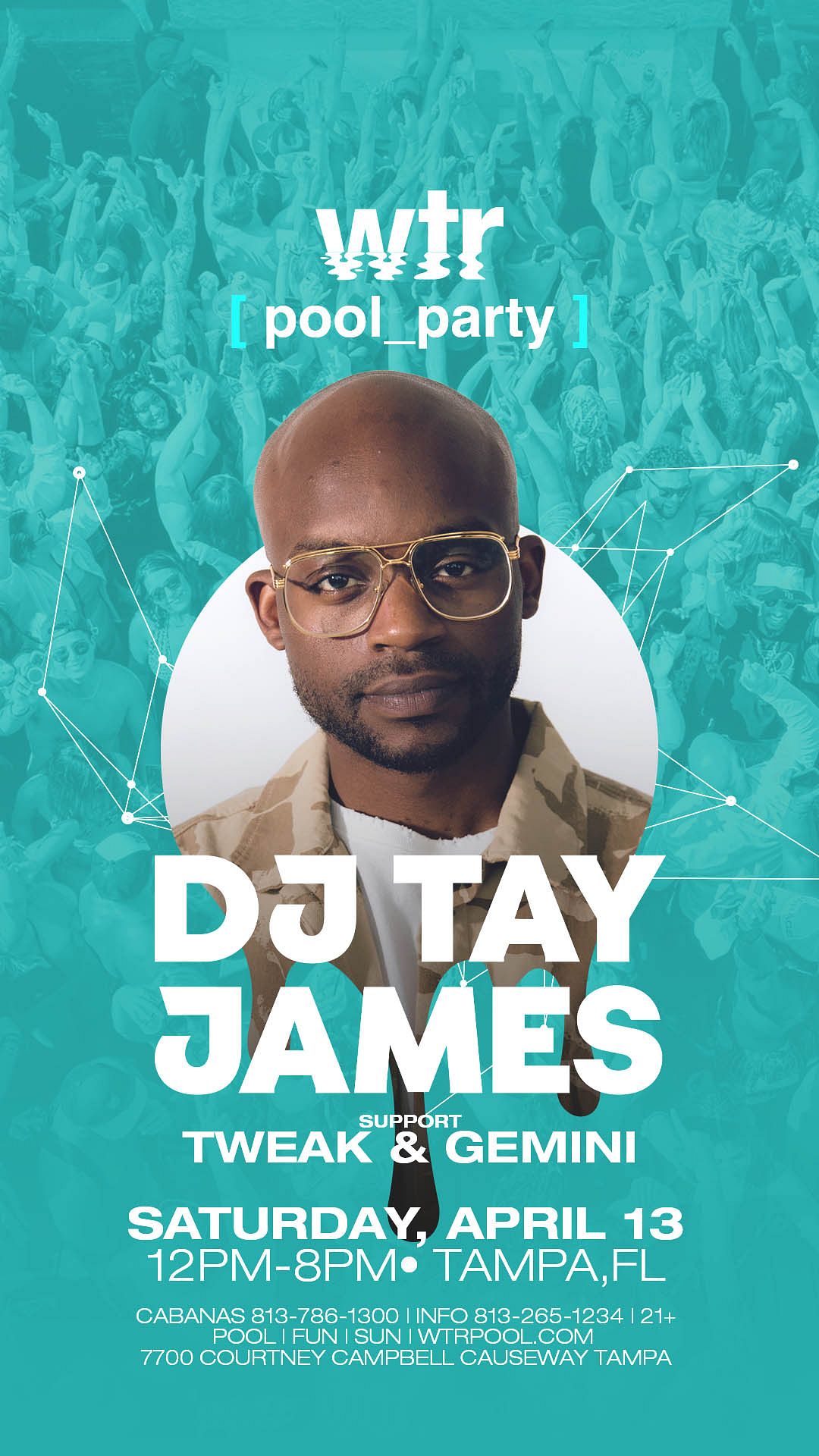 TAY JAMES at WTR Tickets at wtr Pool in Tampa by Pied Piper Productions ...