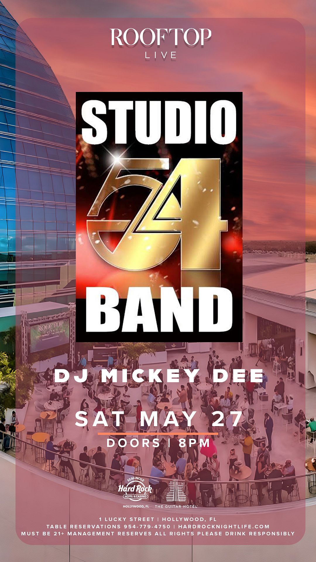STUDIO 54 | Rooftop Live - Hard Rock Holly Tickets at Rooftop Live in ...