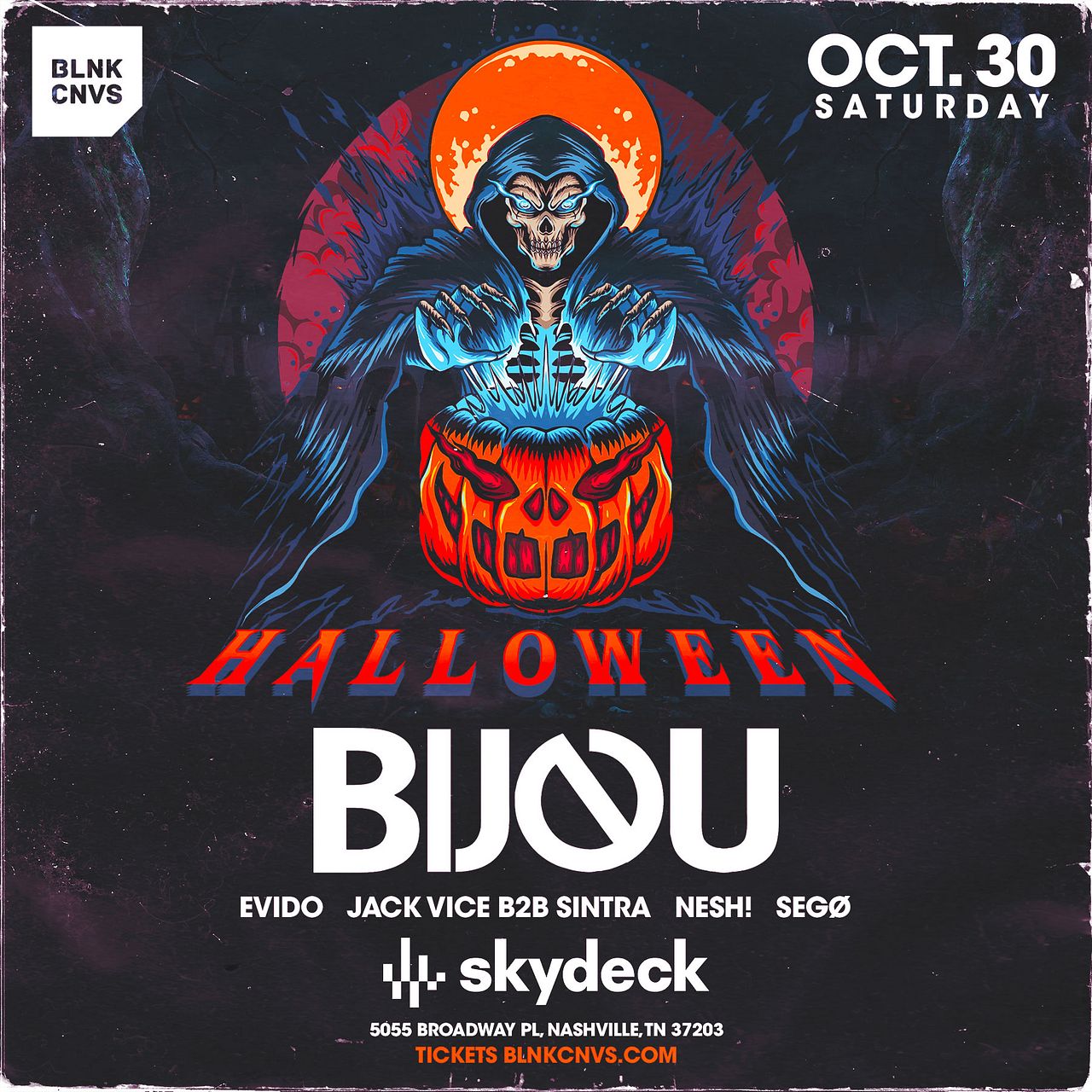Halloween with BIJOU Tickets at SKYDECK in Nashville by BLNK CNVS | Tixr