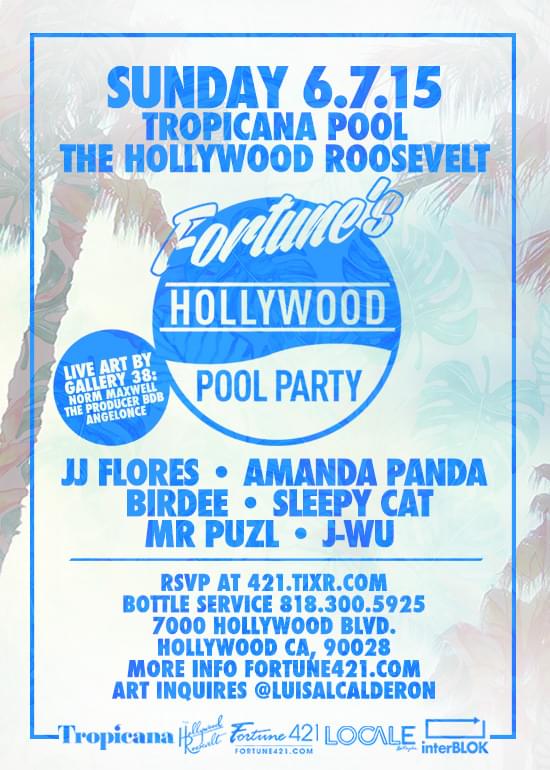 Fortune's Hollywood Pool Party Tickets at The Tropicana Pool at the ...