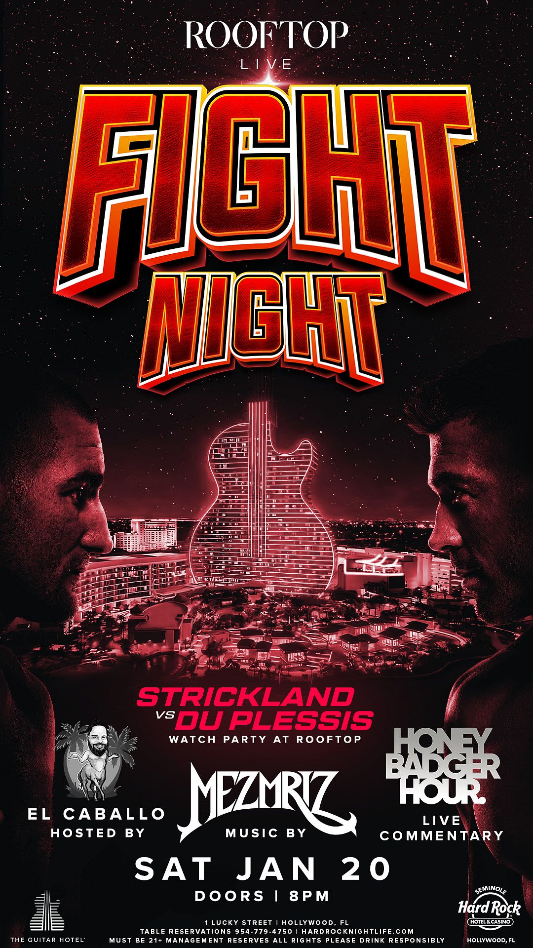 Fight Night | Rooftop Live - Hard Rock Holly Tickets at Rooftop Live in ...