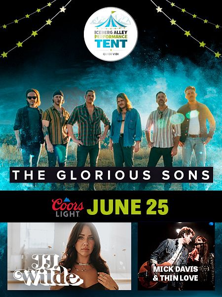 THE GLORIOUS SONS with JJ Wilde / Mick Davis Tickets at Iceberg Alley Performance Tent in St ...