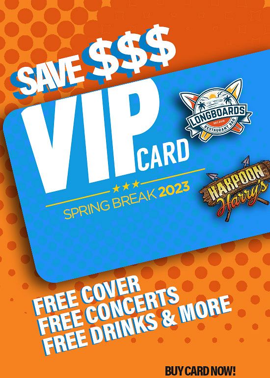 Harpoon Harry's & Longboards VIP Card Tickets at Harpoon Harry’s Beach ...