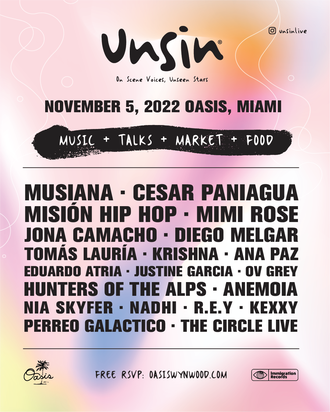 Unsin Tickets at Oasis Wynwood in Miami by Oasis Wynwood | Tixr
