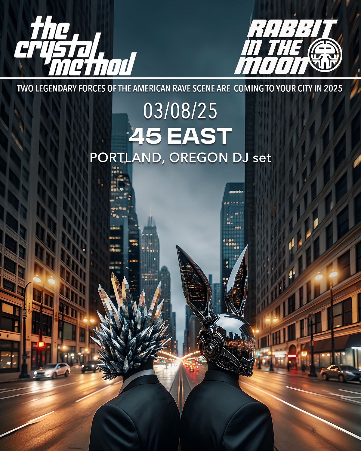 THE CRYSTAL METHOD & RABBIT IN THE MOON Tickets at 45 East in Portland ...