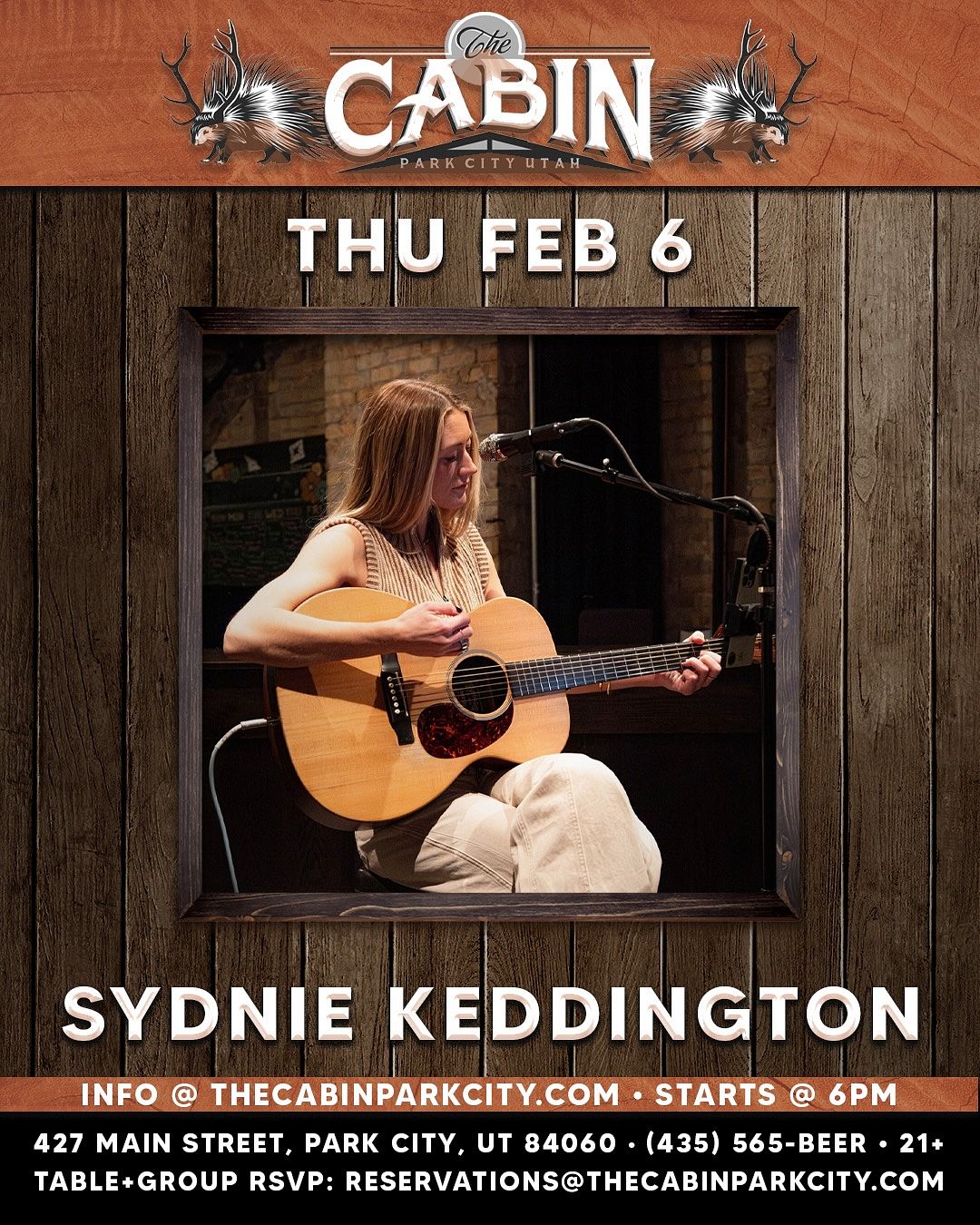 Sydnie Keddington Tickets at The Cabin in Park City by The Cabin Park ...