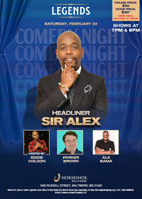 COMEDY NIGHT featuring SIR ALEX Tickets at Legends Lounge at Horseshoe ...