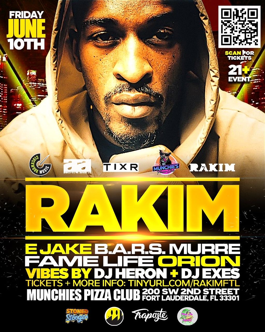 RAKIM Live in Fort Lauderdale Tickets at Munchies Pizza Club in Fort ...