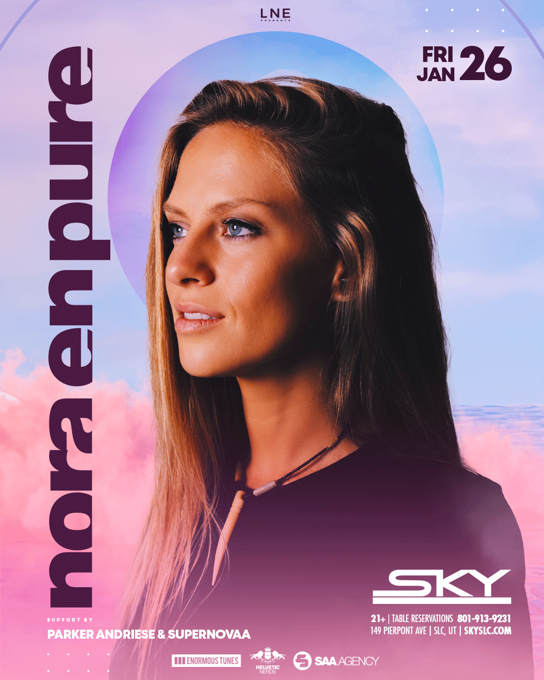 NORA EN PURE at SKY Tickets at Sky SLC in Salt Lake City by SKY SLC | Tixr