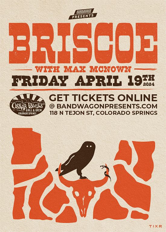 Briscoe, Max McNown Tickets at The Basement at Oskar Blues Colorado ...